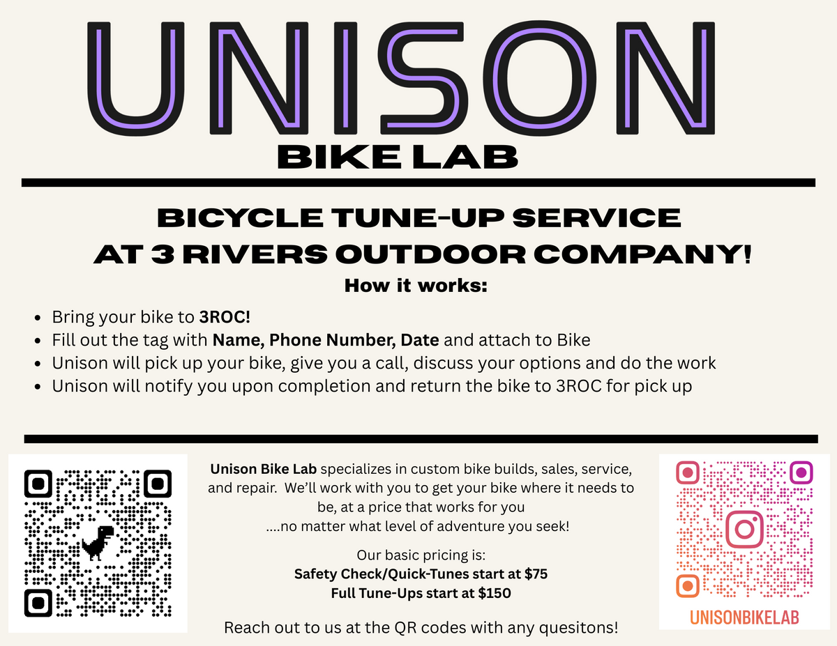 Unison Bike Services – 3 Rivers Outdoor Co
